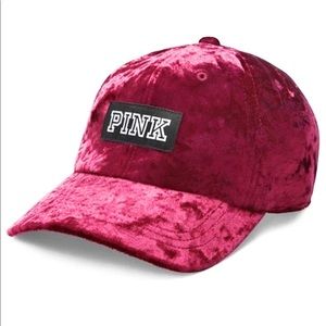 Victoria's Secret | Accessories | Victorias Secret Pink Velvet Baseball ...